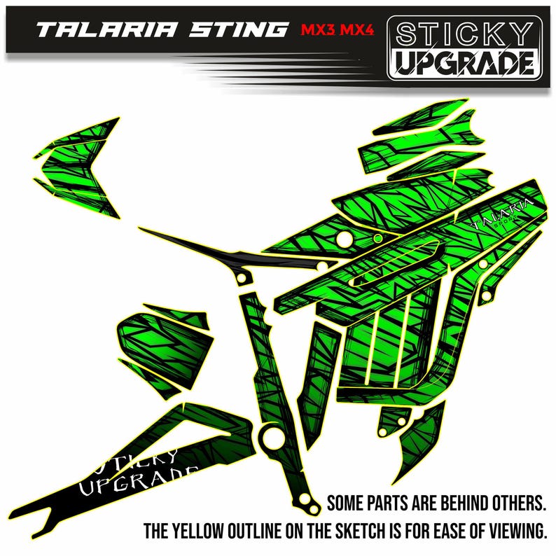 Talaria Sting Graphics Kit, Electric Bike Mx3 Mx4 Decal, Wrap, Sticker ...
