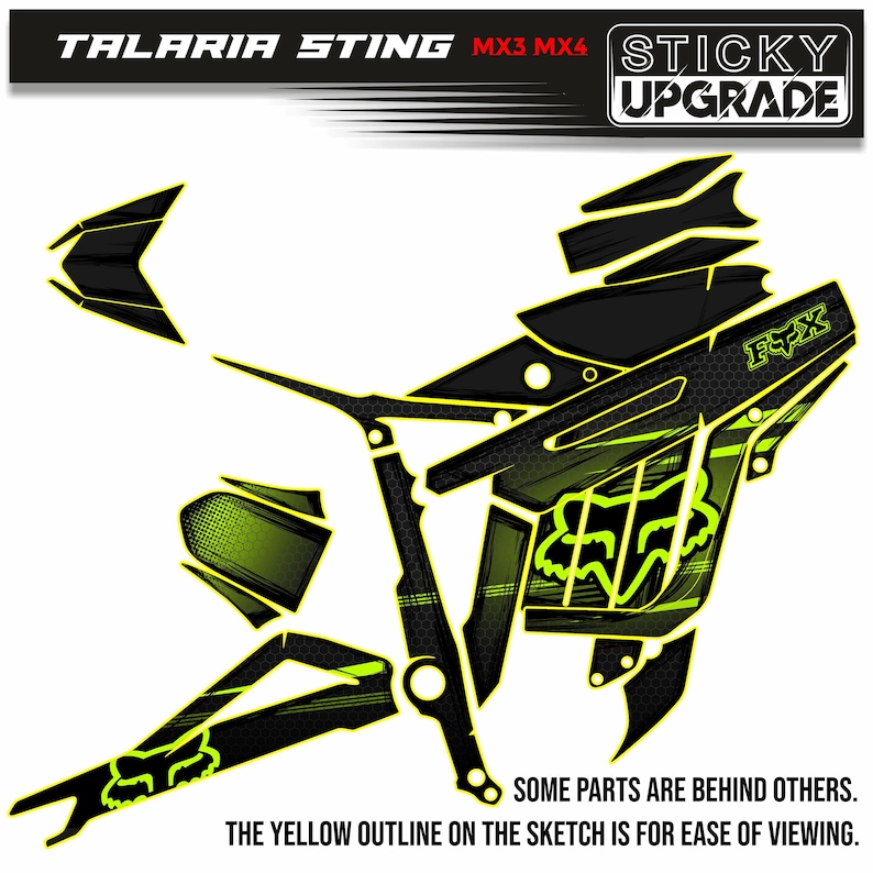 Talaria Sting Graphics Kit, Electric Bike Mx3 Mx4 Decal, Wrap, Sticker ...