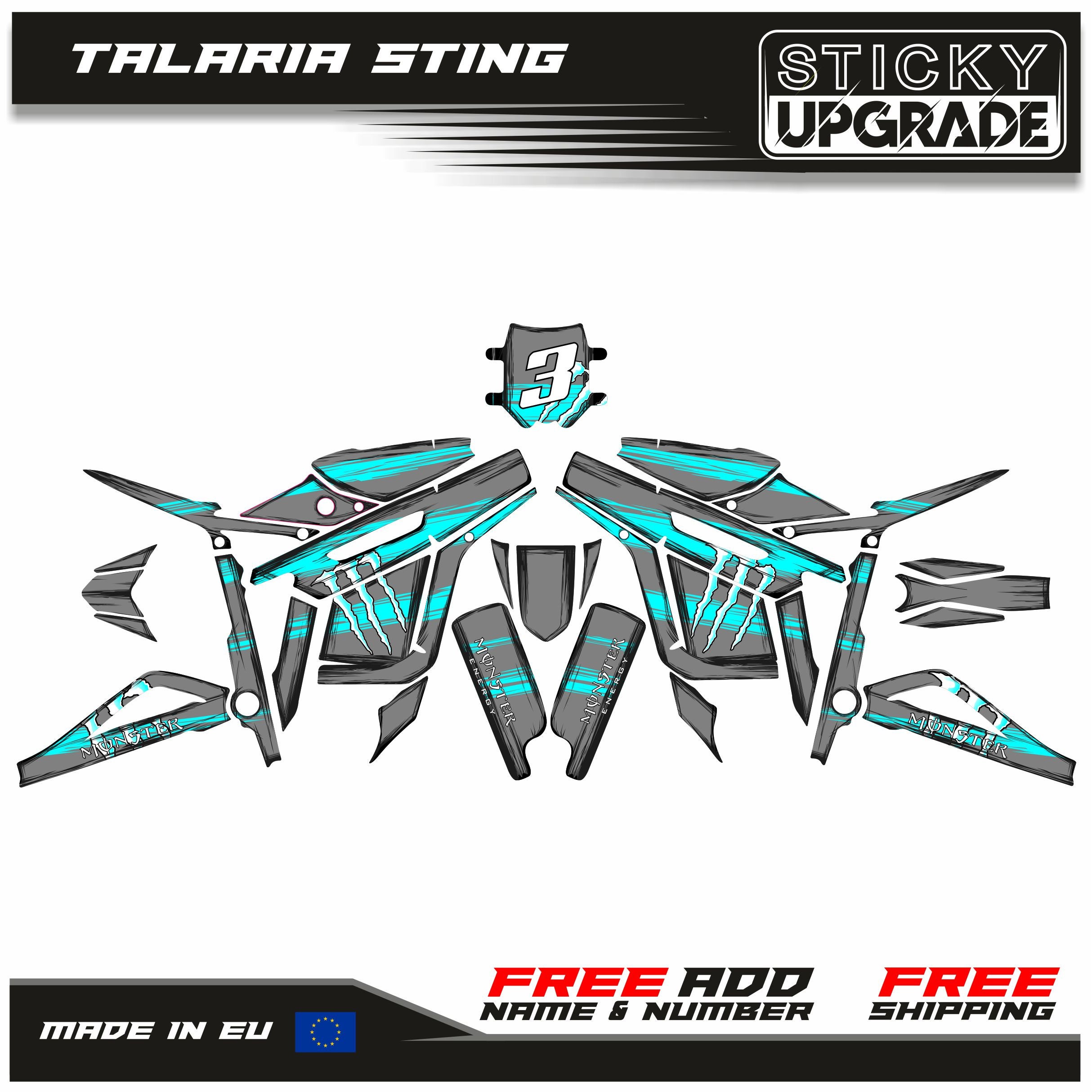 Talaria Sting Graphics Kit, Decals Kit R MX, Stickers Kit 21 Mil 534 ...