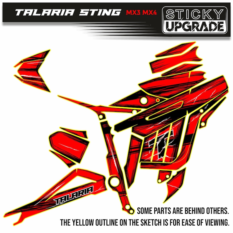 Talaria Sting Graphics Kit, Electric Bike Mx3 Mx4 Decal, Wrap, Sticker ...