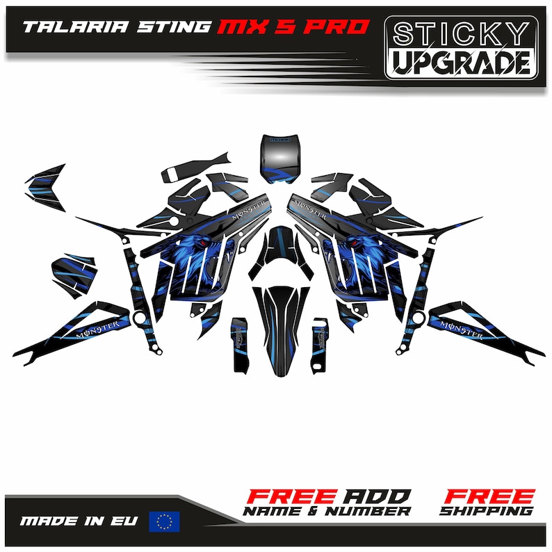 TALARIA Sting MX5 / MX5 Pro Graphics Kit, Electric Bike Wolf Sticker ...