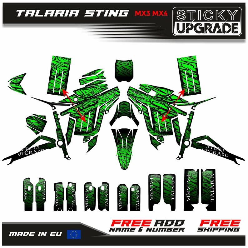 Talaria Sting Graphics Kit, Electric Bike Mx3 Mx4 Decal, Wrap, Sticker ...