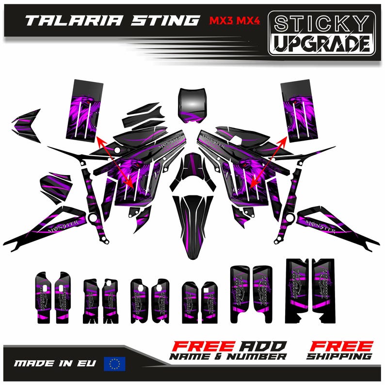 Talaria Sting MX3 MX4 Graphics Kit, Decals Wolf Design, Stickers Set 21 ...