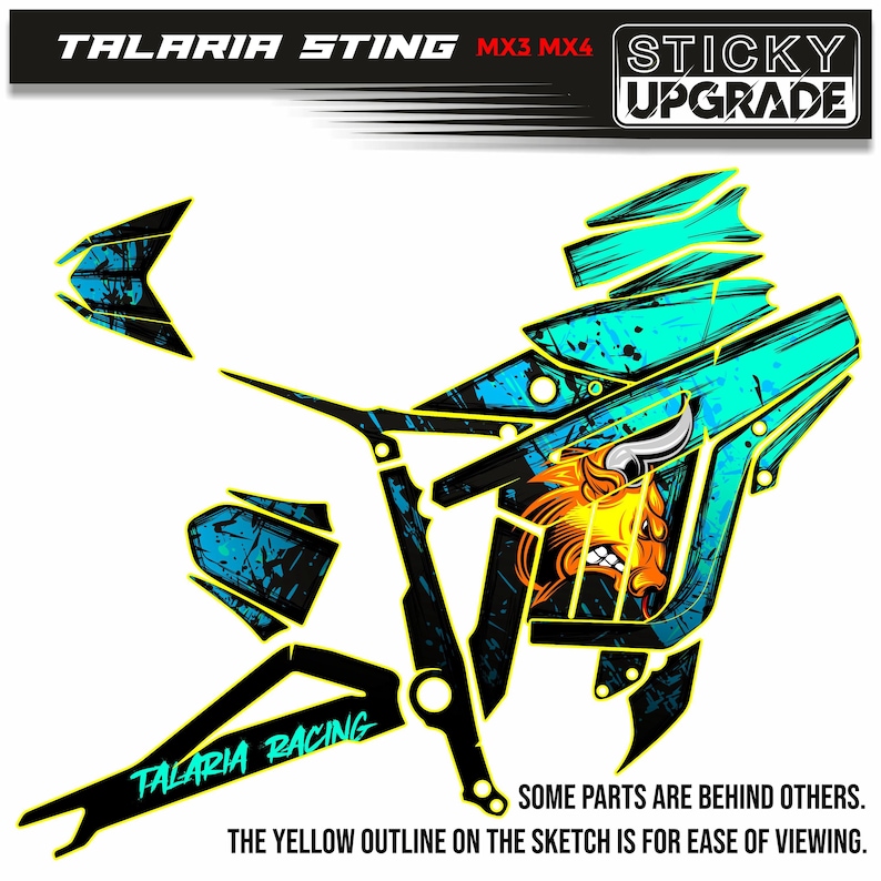 Talaria Sting Graphics Kit, Electric Bike Mx3 Mx4 Decal, Wrap, Sticker ...