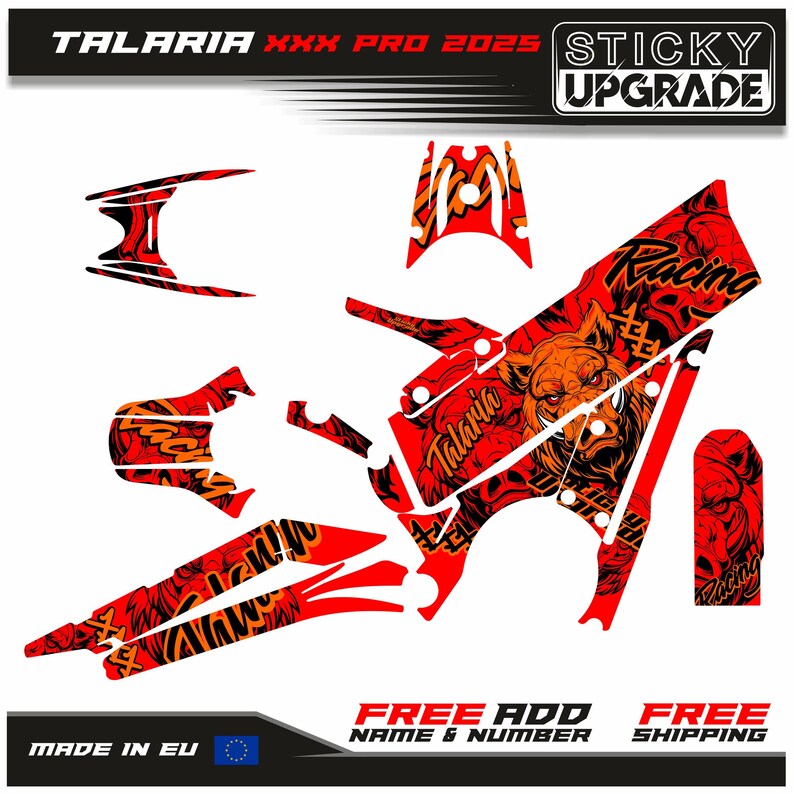 Talaria X3 Pro Graphics Kit / Red Boar Edition Decals / Bike Stickers ...