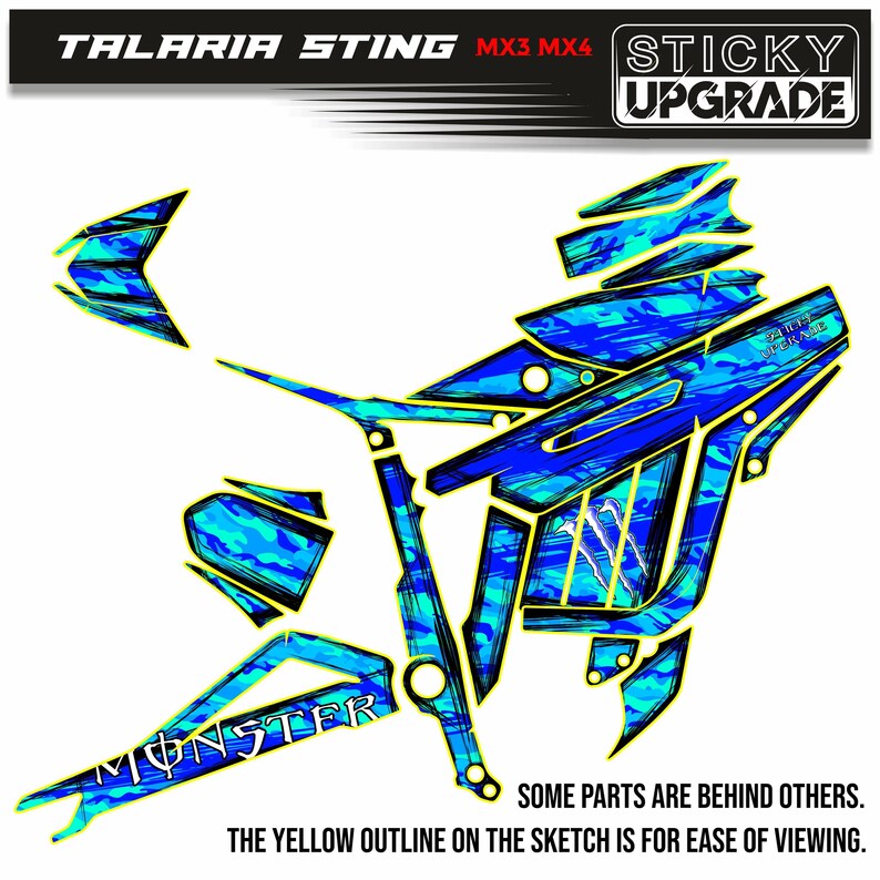Talaria Sting Graphics Kit, Decals Kit R MX 3 MX4, Wrap, Stickers Set ...