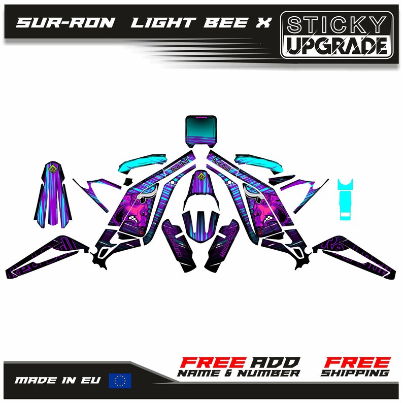 Sur-ron Light Bee X, Electric Bike Bull Decal Graphics Kit 21mil 534 ...