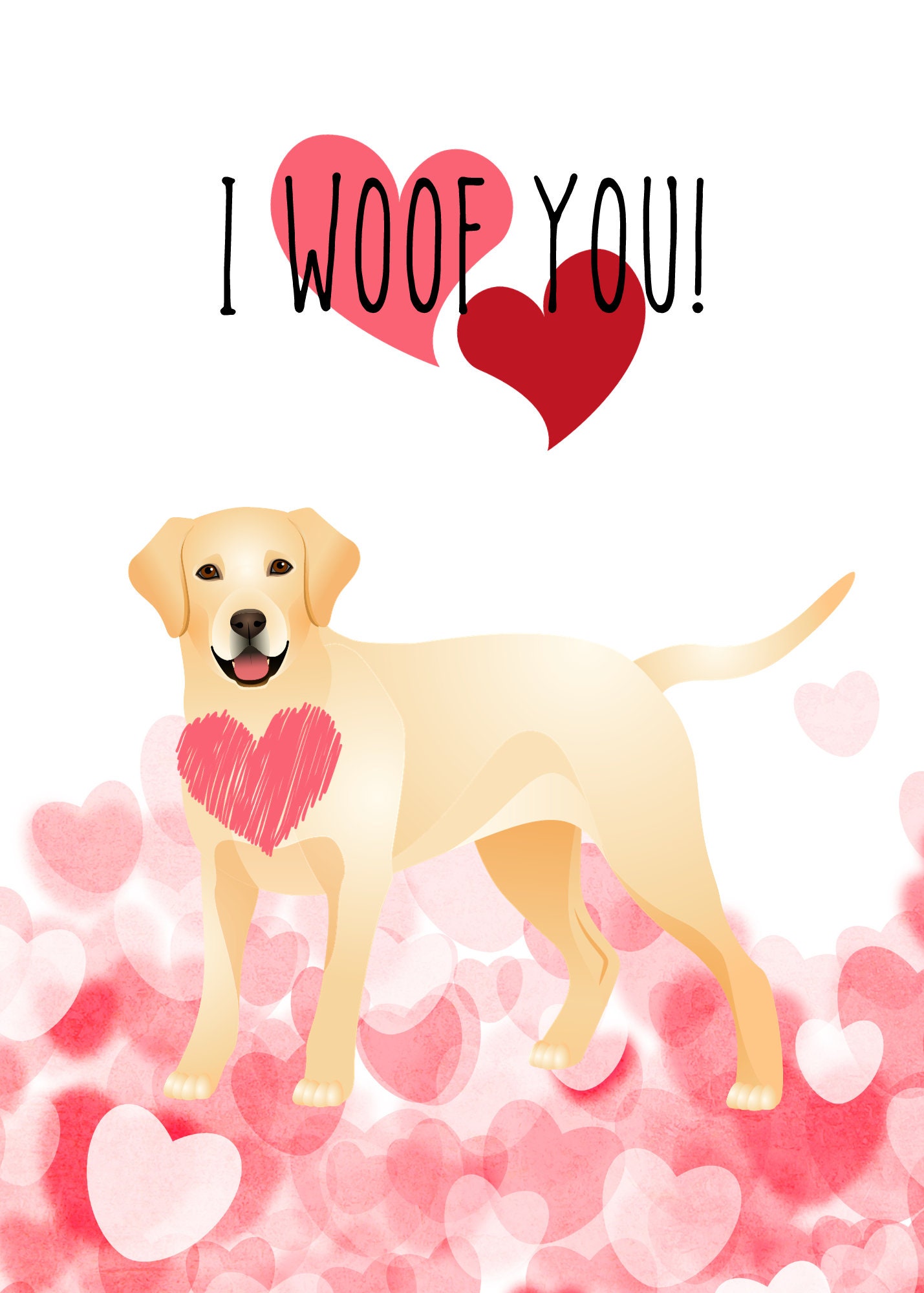 I WOOF U Valentine Card - Etsy