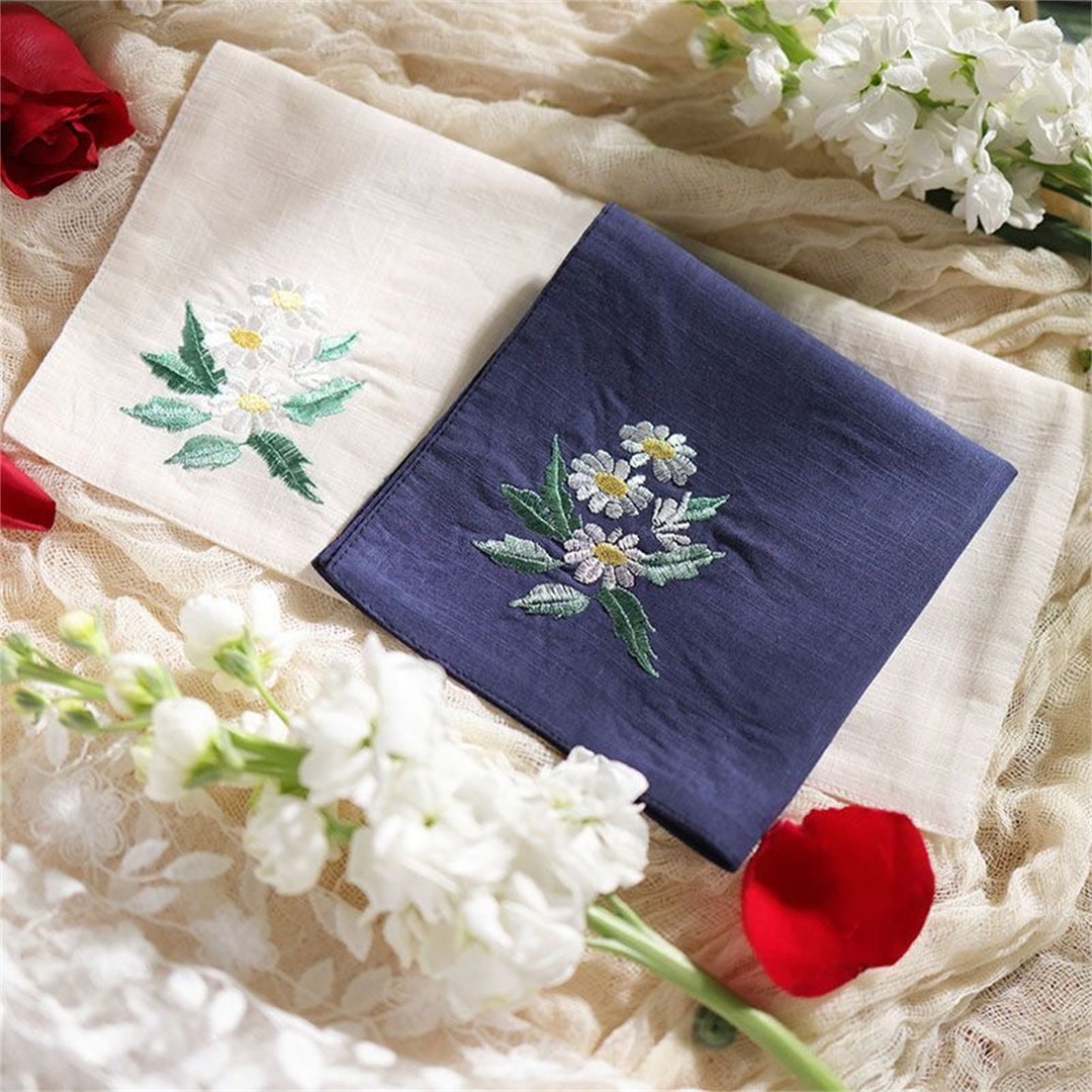 Personalize Linen Hankerchief-custom Embroidered Wedding Handkerchief ...