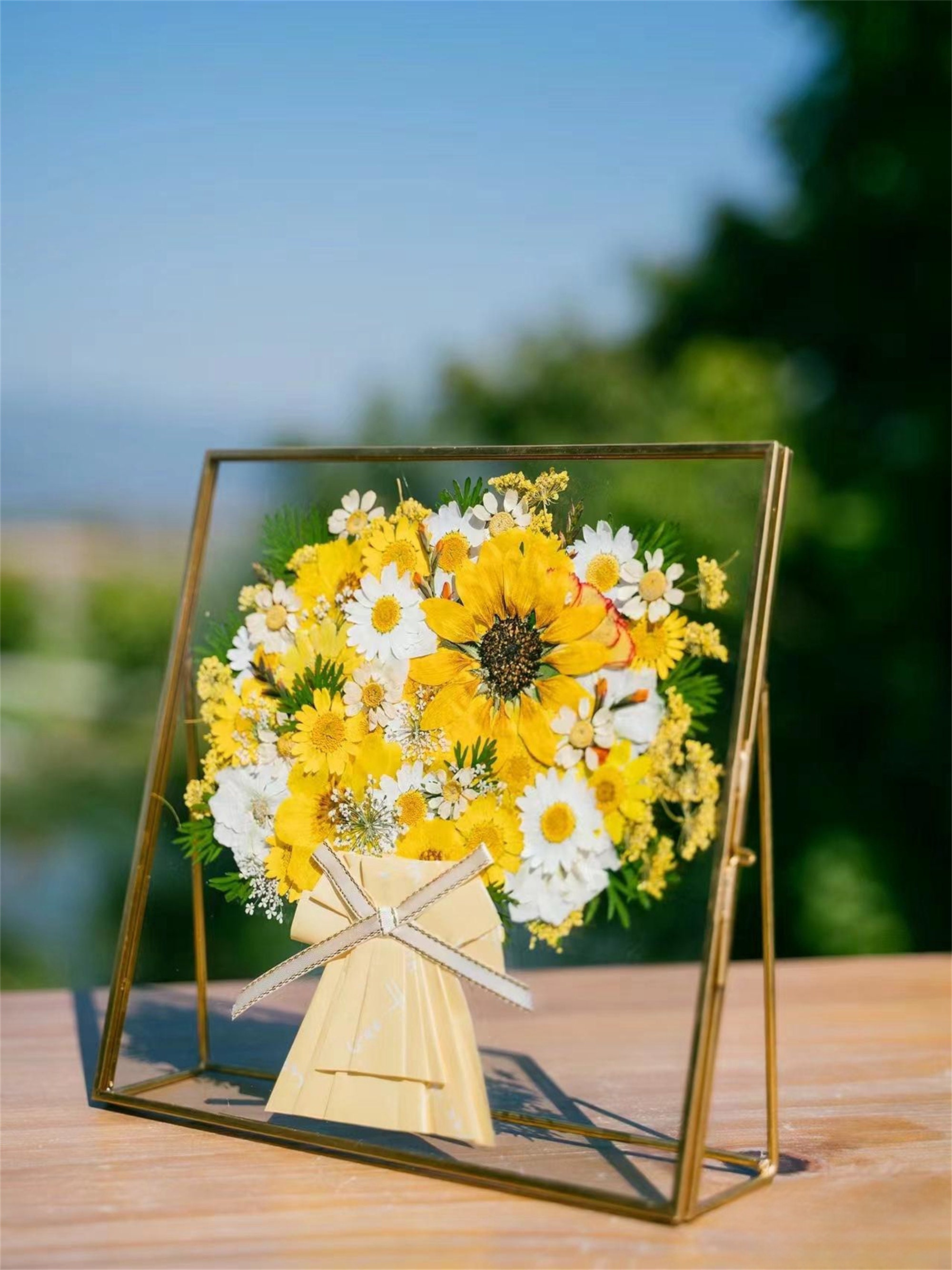 Pressed Flowers Frame,botanical Art Collage, Wall Hanging Dried Flower ...