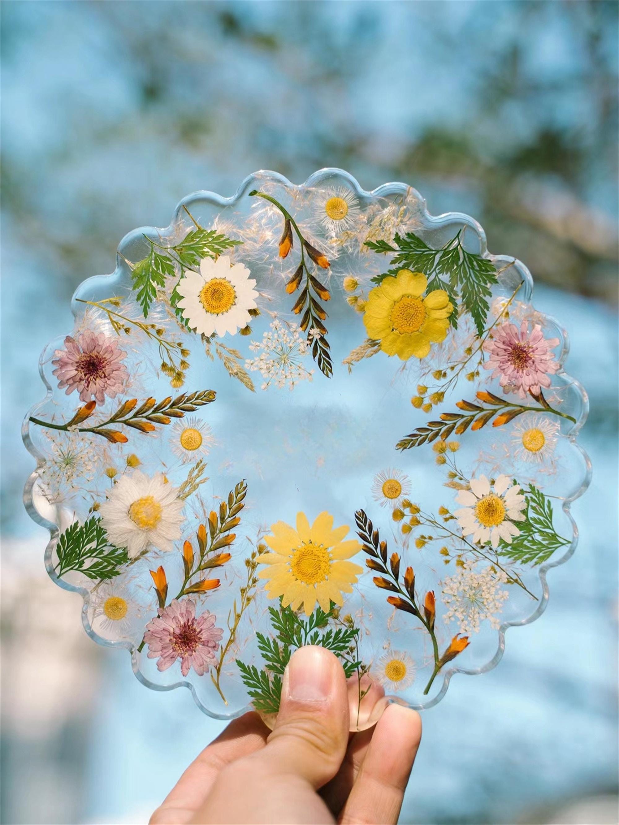 Pressed Real Flowers Outdoor Coasters,natural Flowers Coasters,custom ...