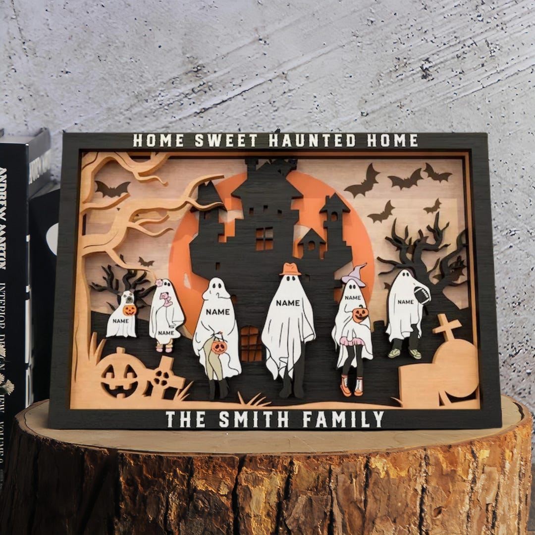 Personalized Halloween Ghost Family Sign,haloween Family Name Sign ...