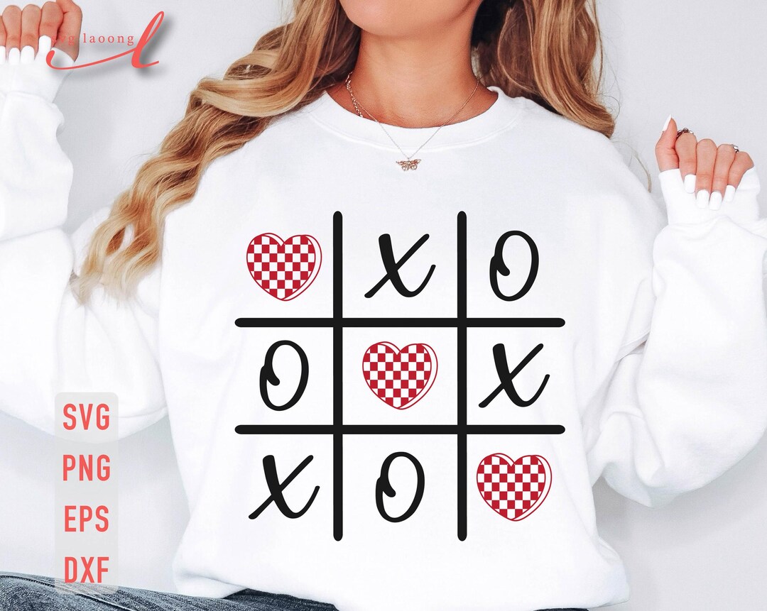 XOXO Valentine SVG: Retro Checkered Heart, Love Letters (digital ...