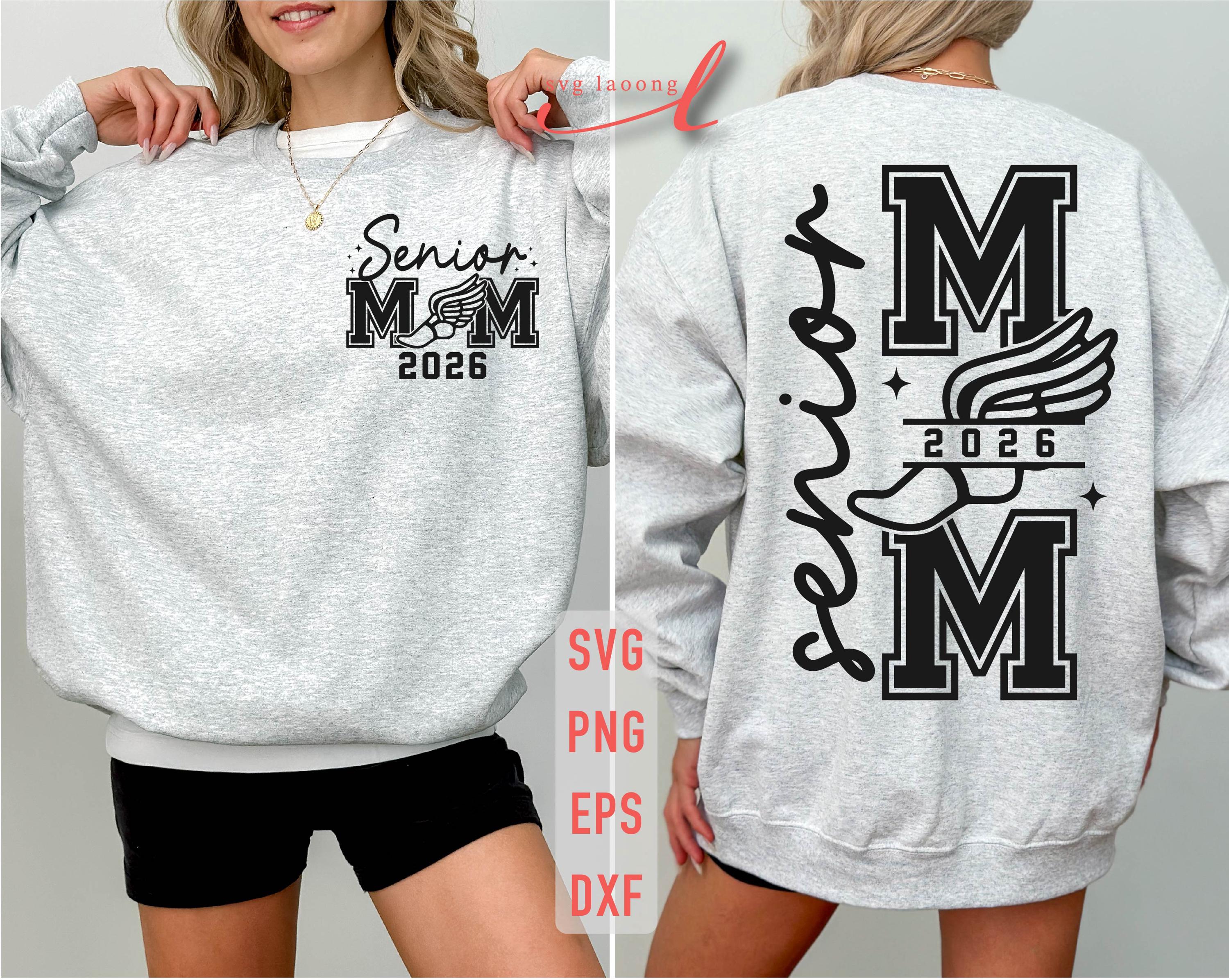 Senior Track Mom 2026 SVG: Sports Mom Shirt Design (digital Download ...