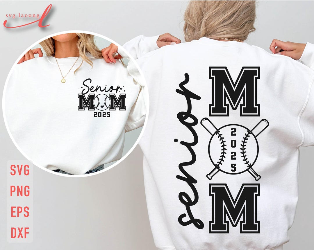Senior Baseball Mom 2025 SVG: Game Day Shirt Design (digital Download ...