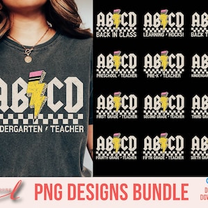 ABCD Teacher Png Bundle: Back to School Design (digital Download) - Etsy