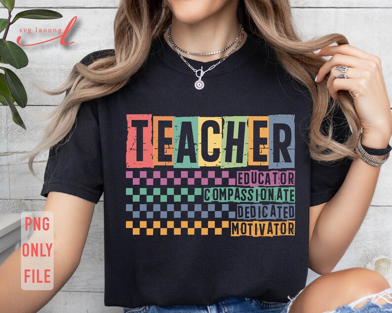 Retro Teacher Rainbow Design PNG (digital Download) - Etsy