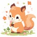 Enchanted Acorn Series Charming Watercolor Squirrel SVG & PNG Clipart ...