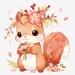Enchanted Acorn Series Charming Watercolor Squirrel SVG & PNG Clipart ...