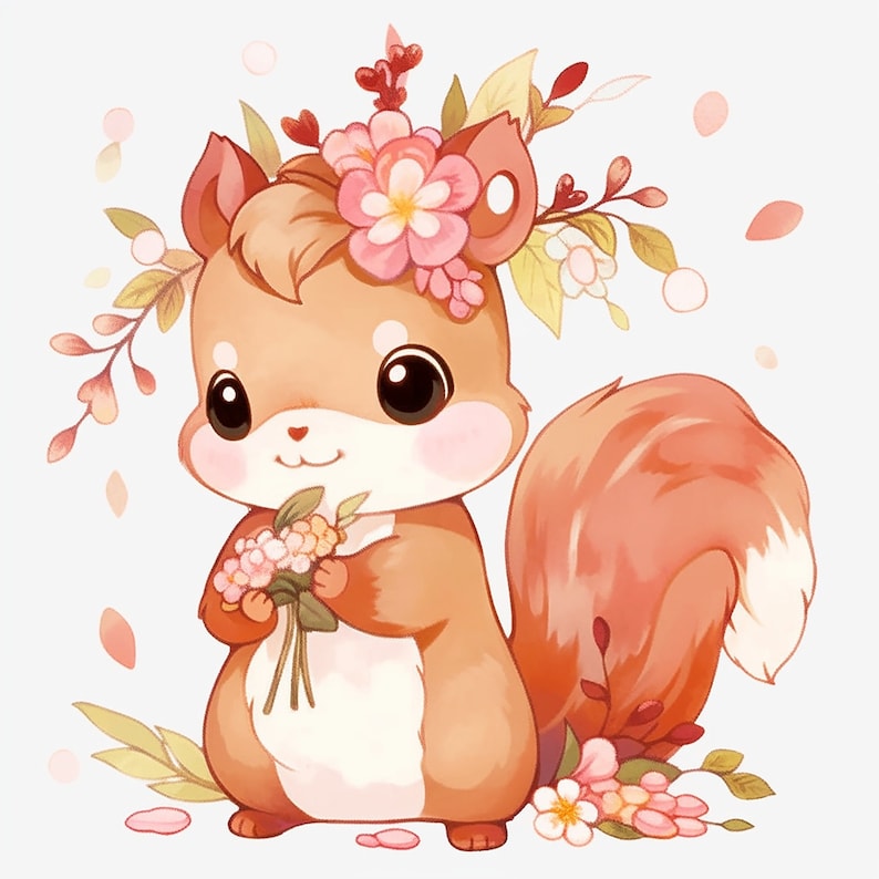 Enchanted Acorn Series Charming Watercolor Squirrel SVG & PNG Clipart ...