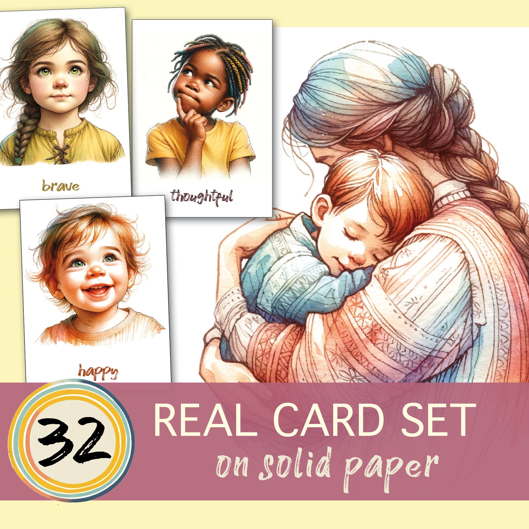 Emotion Flashcards Diversity Aware Montessori Learning Children Cards ...