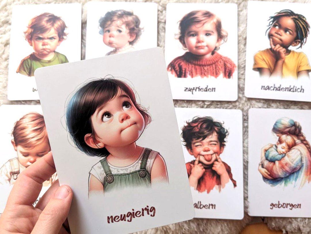 Set of 32 Emotion Cards for Children | Gift Feelings Cards Flashcards ...