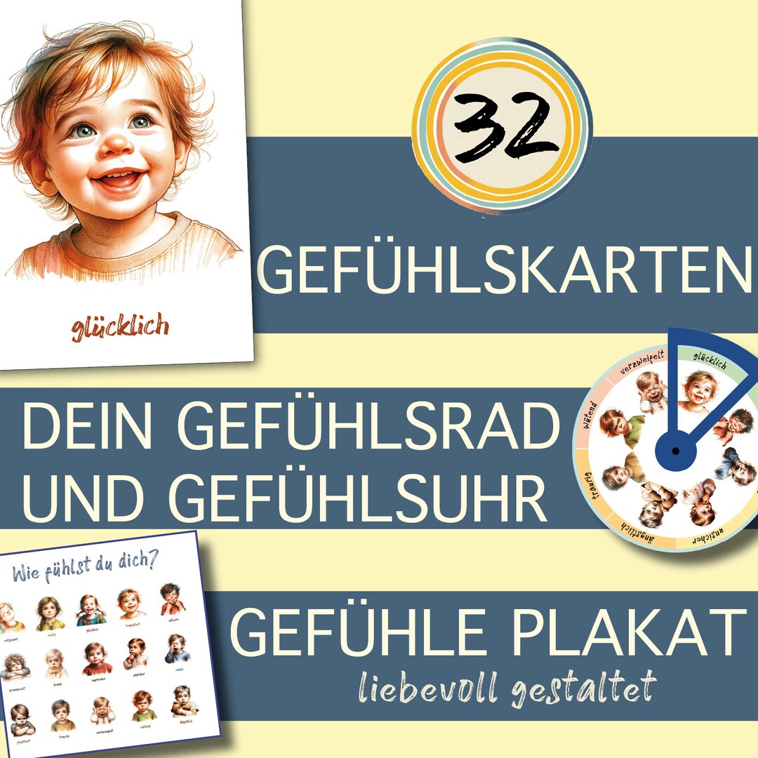 Large Set Bundle Emotion Cards Emotion Poster Emotion Clock Emotion ...