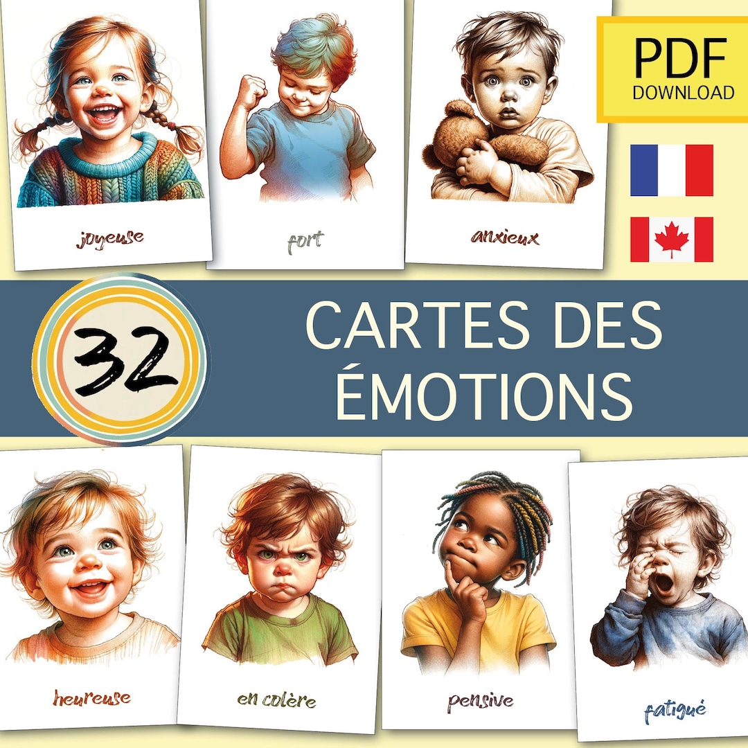 Cartes Des émotions En Français - Etsy