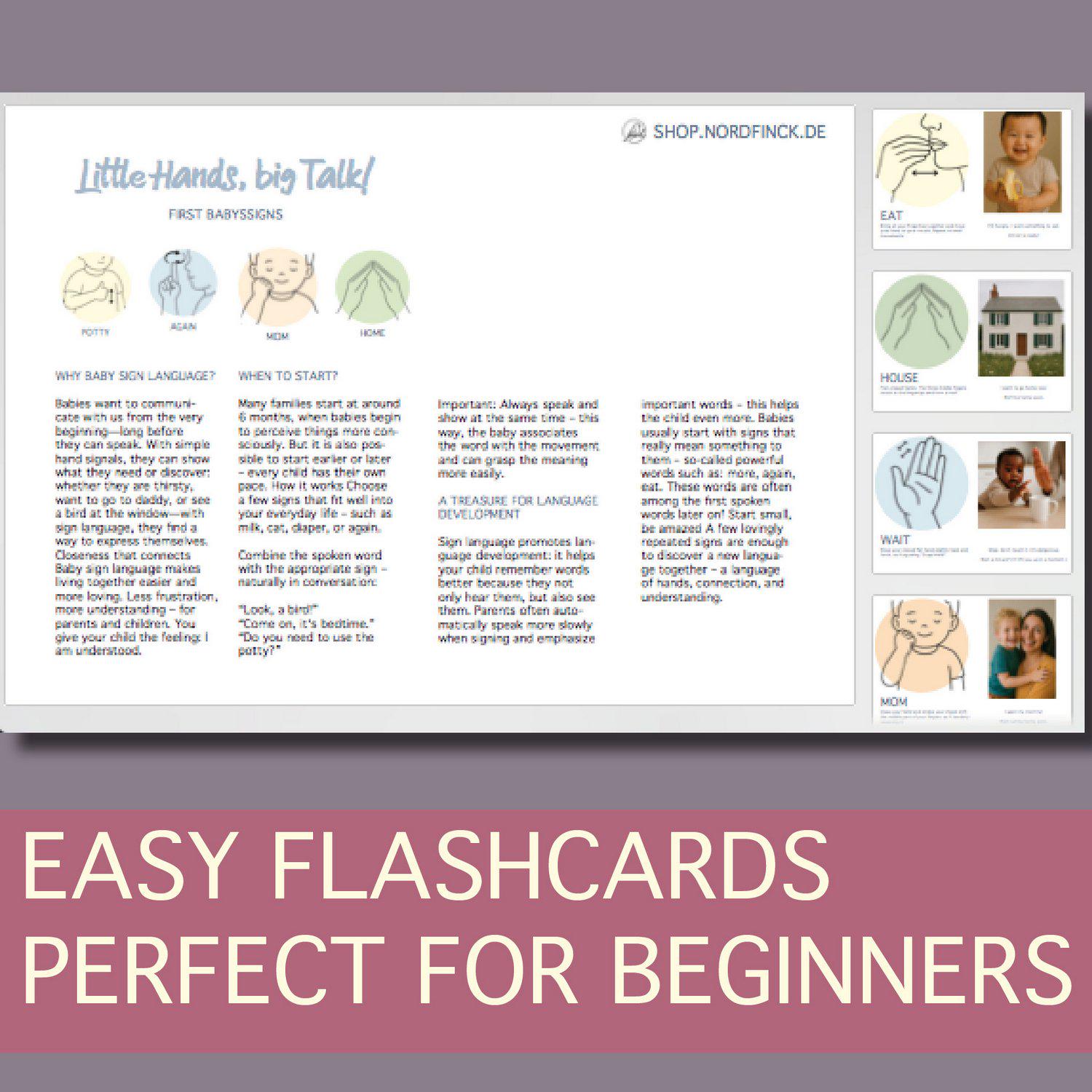 Baby Signs Poster Baby Sign Language Flashcards (printable PDF, Digital ...
