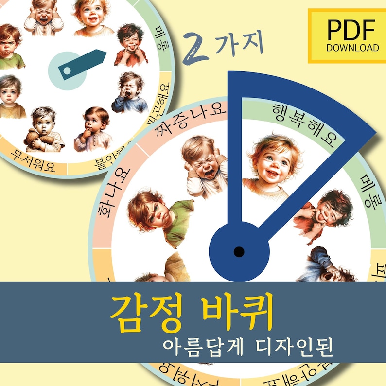 Korean Emotion Wheel - Materials for Children Emotion Chart ...