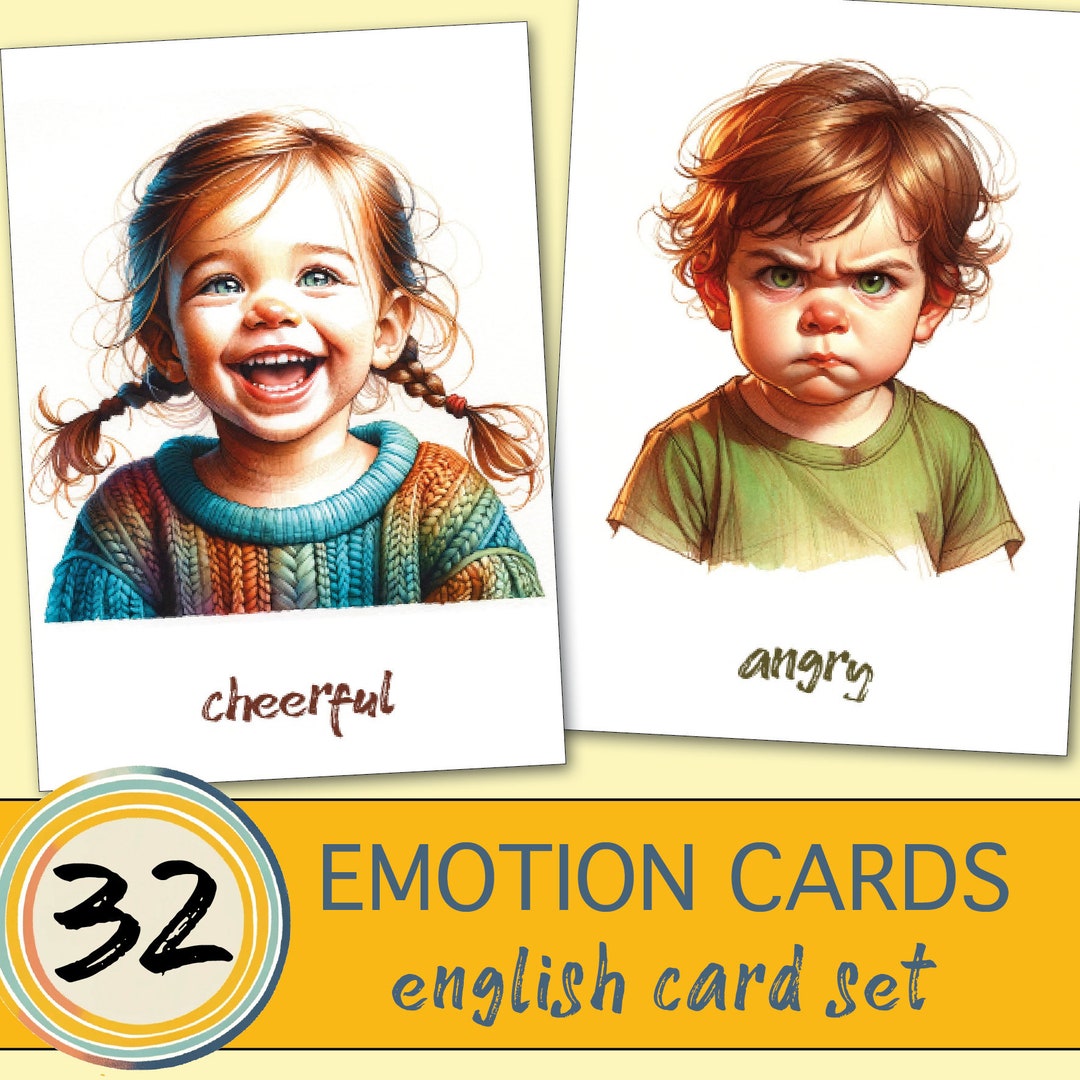Emotion Flashcards Diversity Aware Montessori Learning Children Cards ...