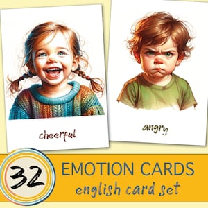 Emotion Flashcards Diversity Aware Montessori Learning Children Cards ...