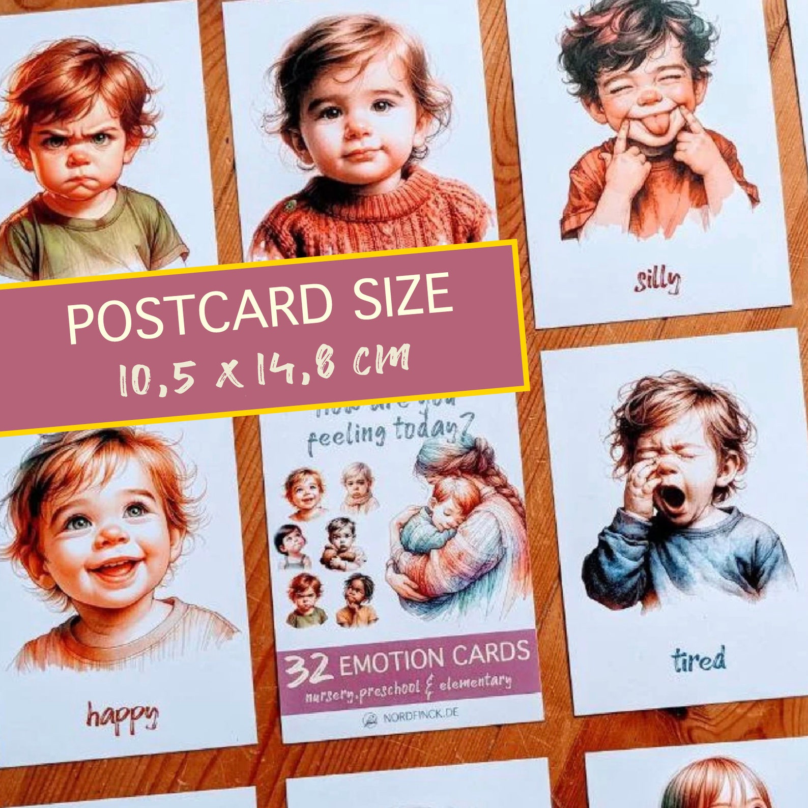 Emotion Flashcards Diversity Aware Montessori Learning Children Cards ...