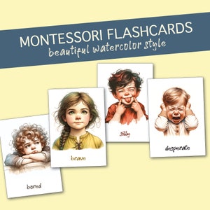 Emotion Flashcards Diversity Aware Montessori Learning Children Cards ...
