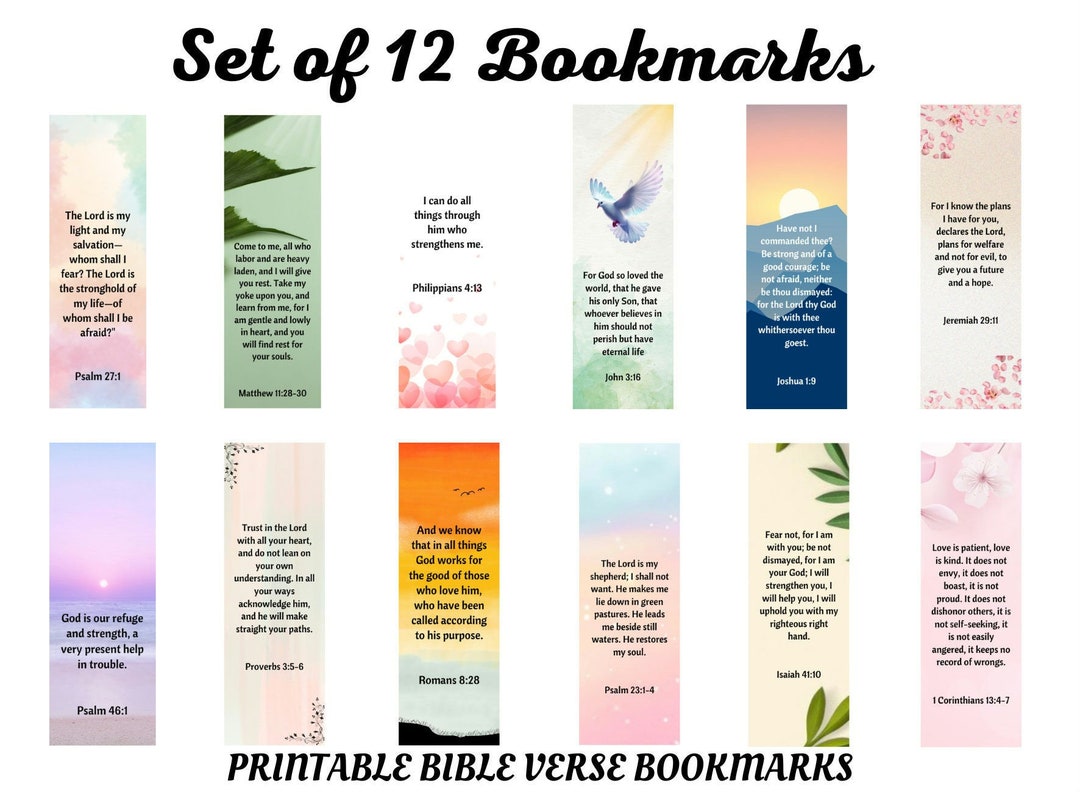 Bible Verse Bookmarks printable - Etsy