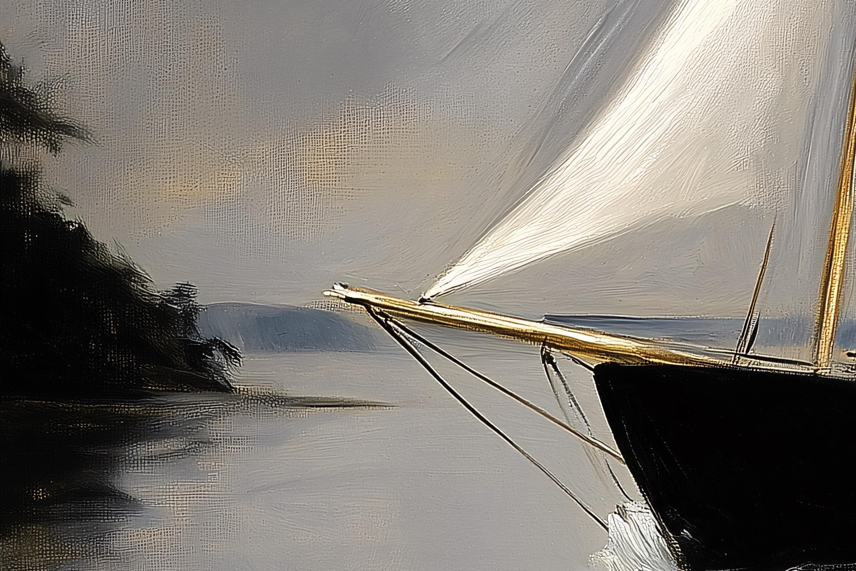 Printable Sailboat at Sunset Wall Art | Peaceful Sailing on Calm Waters ...