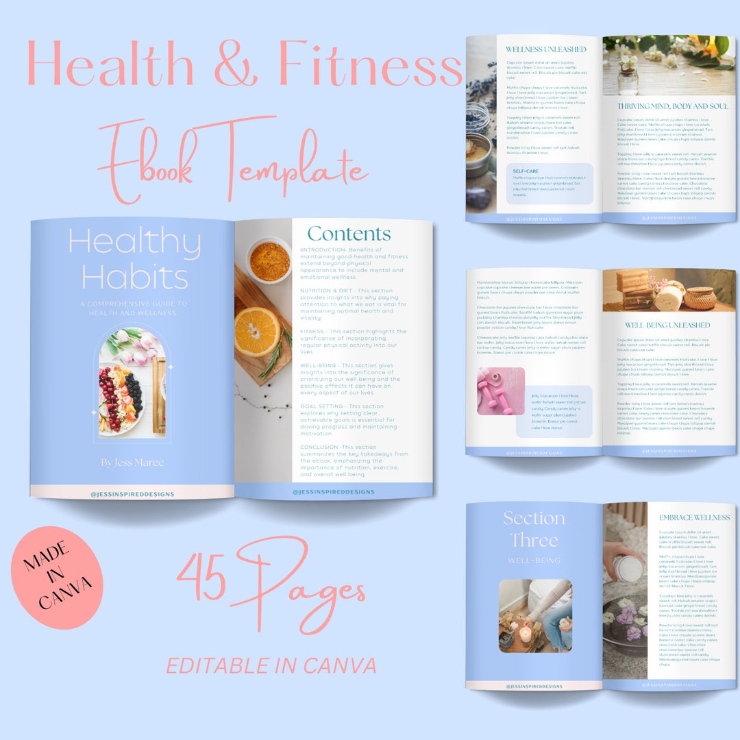 Ebook Template Pink, Digital Products, Health and Fitness, Fitness ...