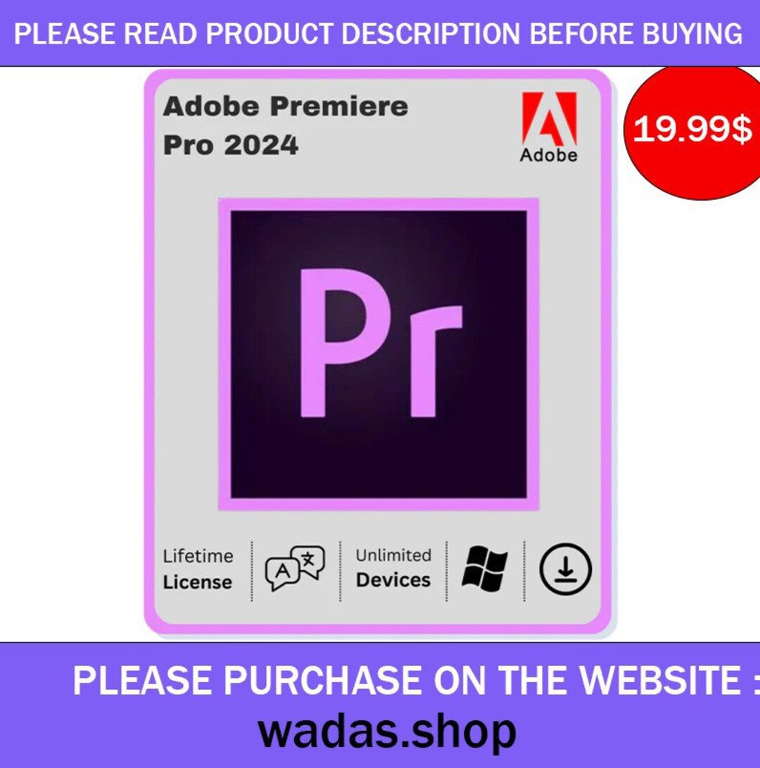 Adobe Premiere Pro 2024 With Life Time License Windows - Etsy