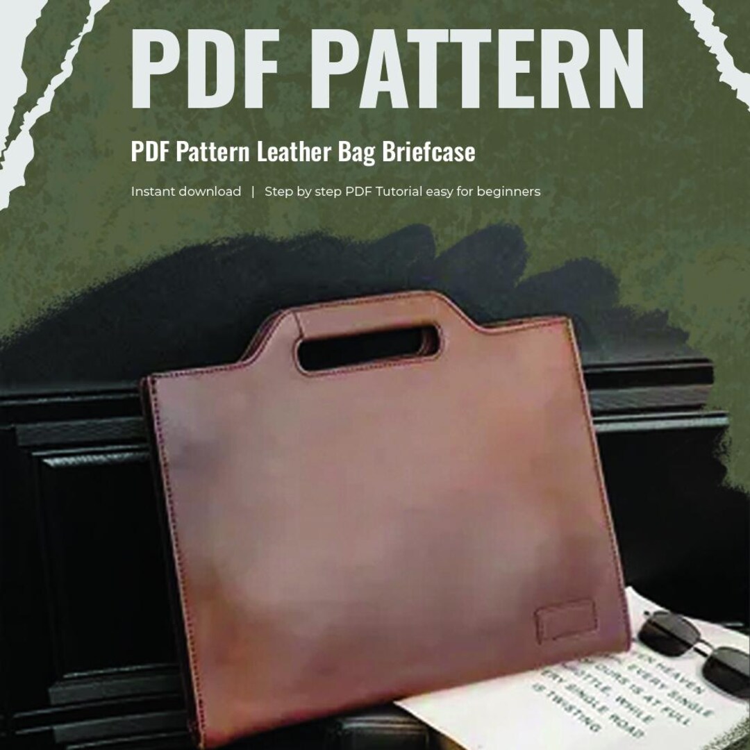 Leather Briefcase Pattern Pdf, Leather Women's Bag, Leather Tote Bag ...