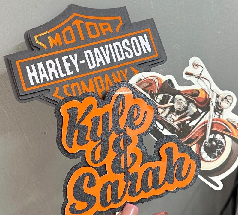 Motor Cycle Toppers | Personalized Toppers | Cake & Bouquet Topper ...