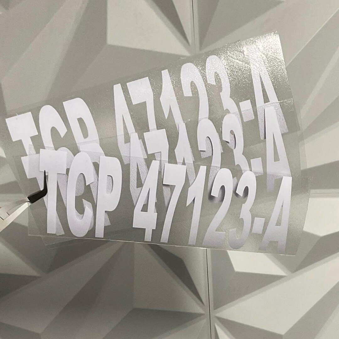 TCP Number Decal | Set of 3 | TCP Car Decal - Etsy