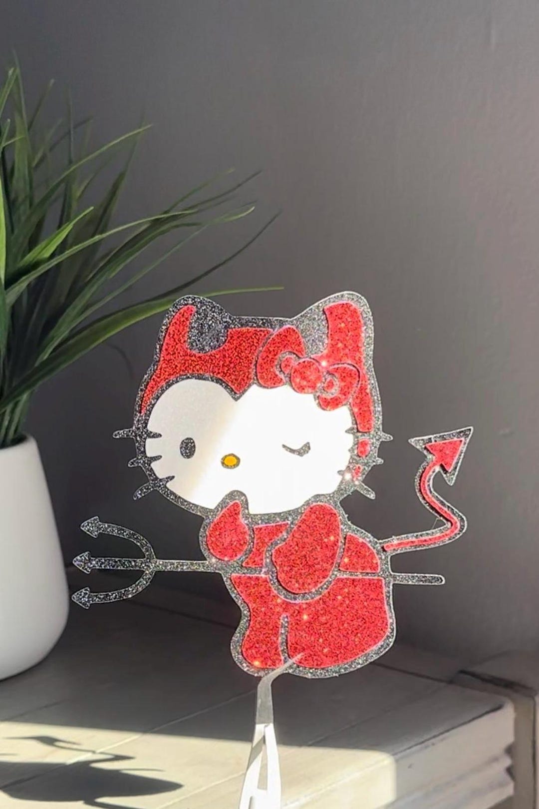 Hello Kitty Topper 2D Hello Kitty Halloween Halloween Topper Glitter ...