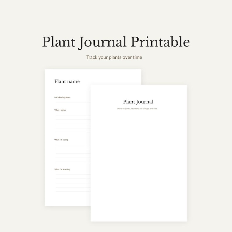 Plant Journal Printable, Garden Plant Tracker, Gardening Log Book ...