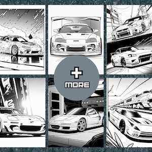40 JDM (japanese Domestic Market) Import Tuner Coloring Pages, Adults + Kids, Instant Download ...