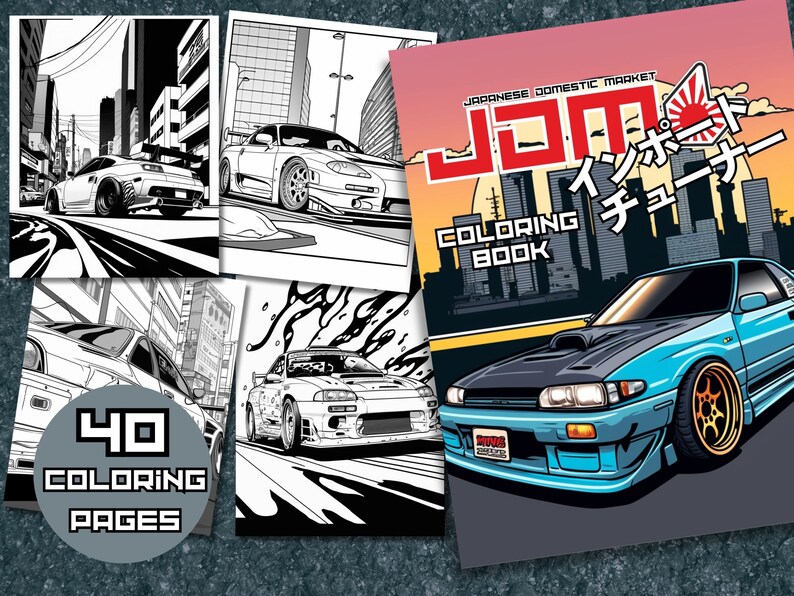40 JDM (japanese Domestic Market) Import Tuner Coloring Pages, Adults ...