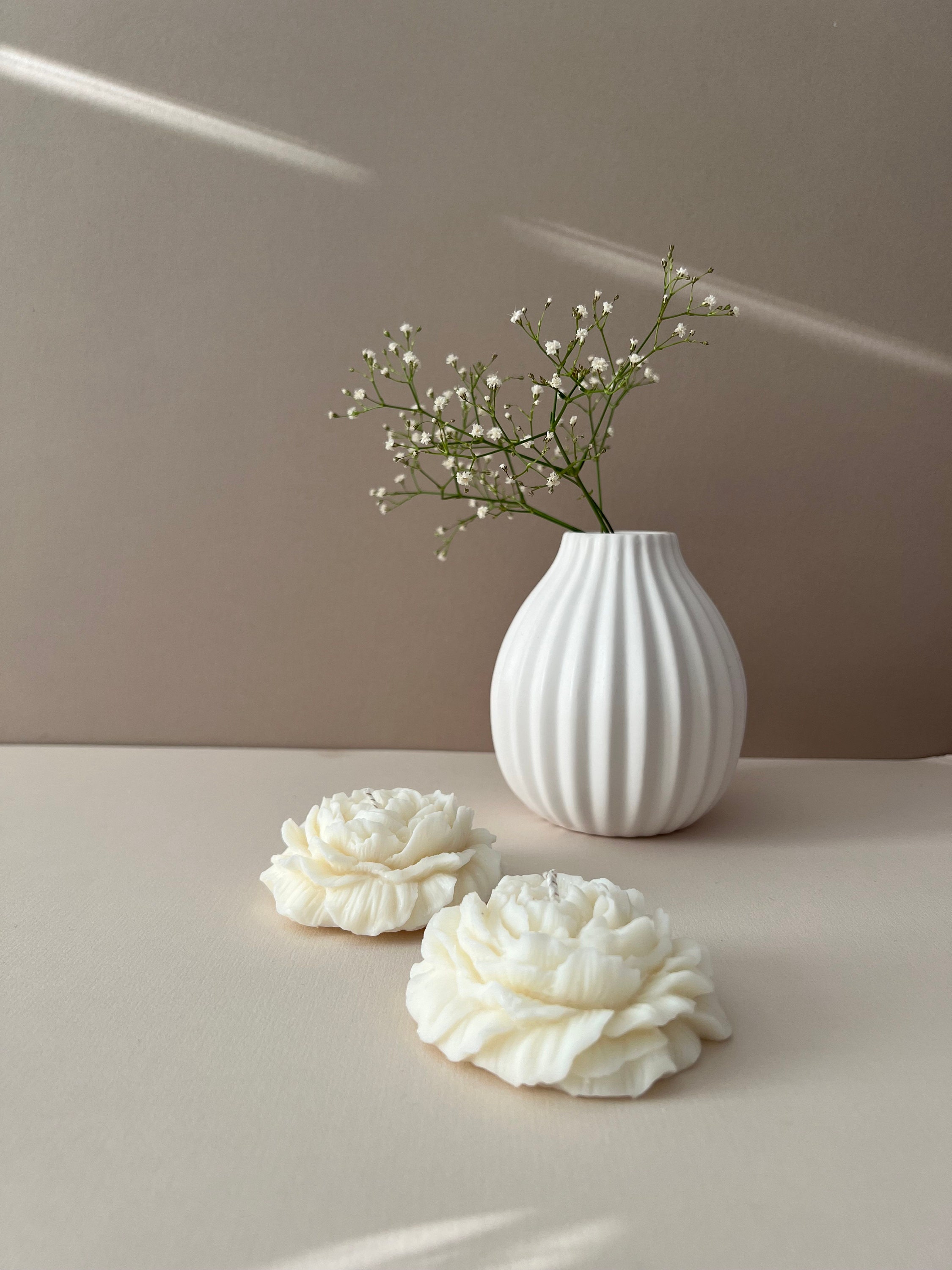 Peony Candle Flower Candle Blossom Candle Natural Soy Candle Party ...
