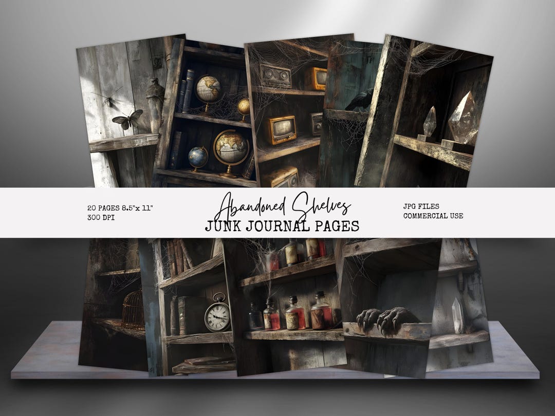 Abandoned Shelves Pages, Forgotten Relics Junk Journal, Haunted ...