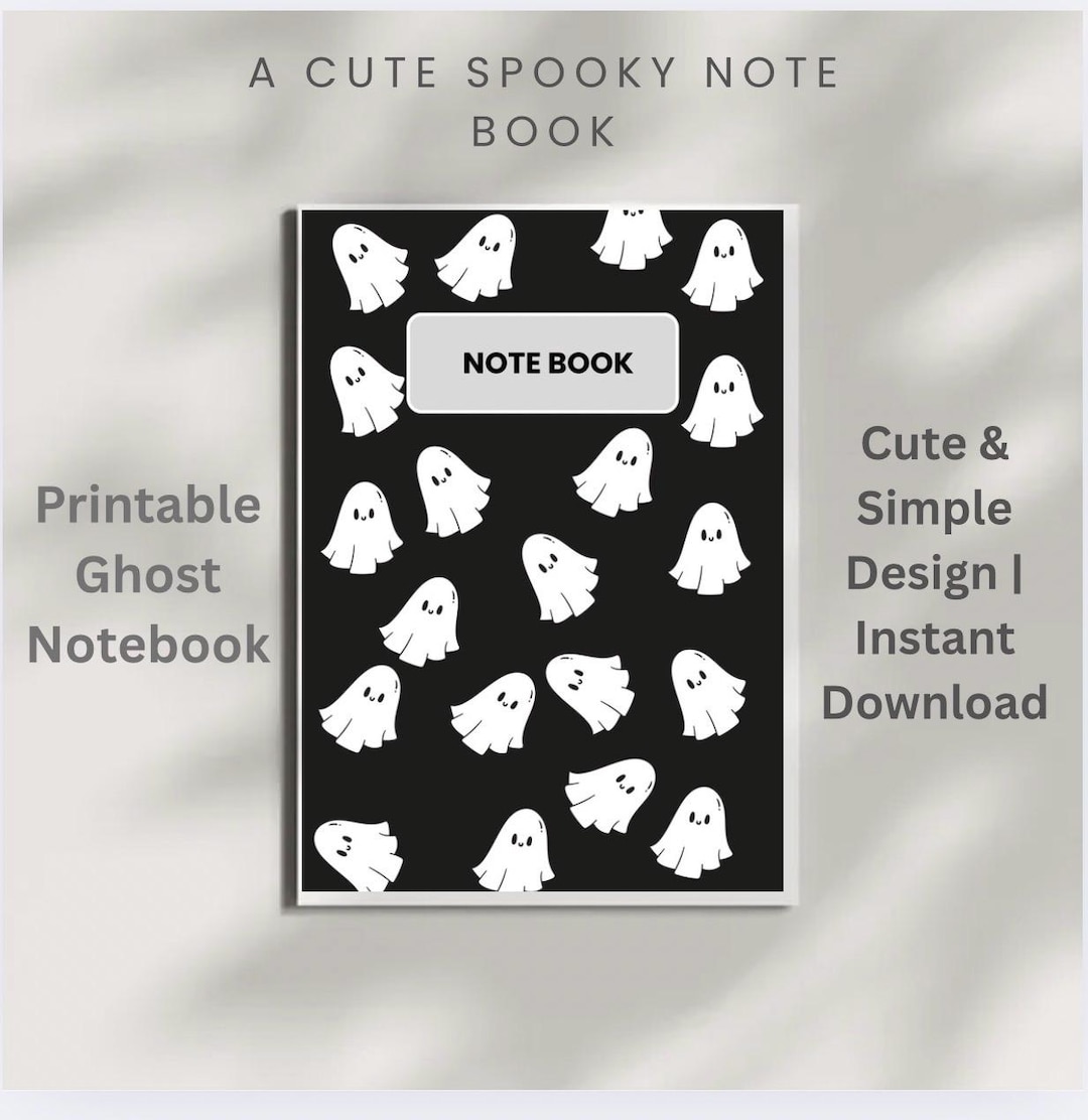Spooky Ghost Notebook | Cute Halloween Printable Journal | Aesthetic ...