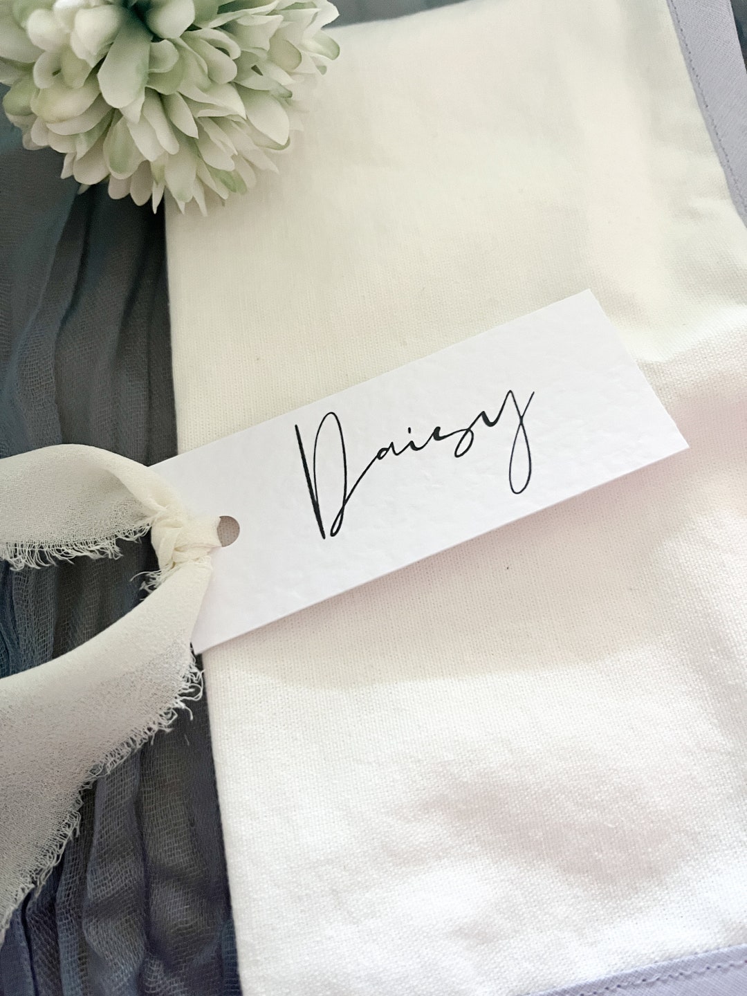 Elegant Chiffon Ribbon Name Place Tags for Weddings Personalized and ...
