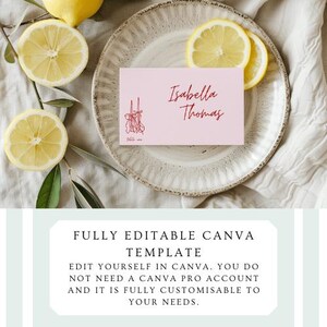 Editable Pink and Red Name Card Template - DIY Customisable Colour ...